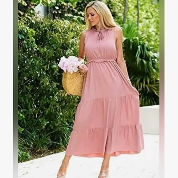 kirundo | Dresses | Nwt Kirundo Sleeveless Tie Neck Boho Maxi Dress ...